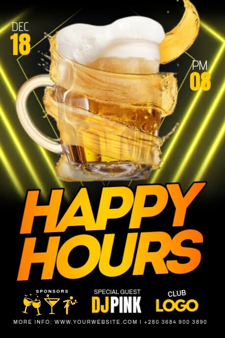 Happy Hours Beer Template | PosterMyWall