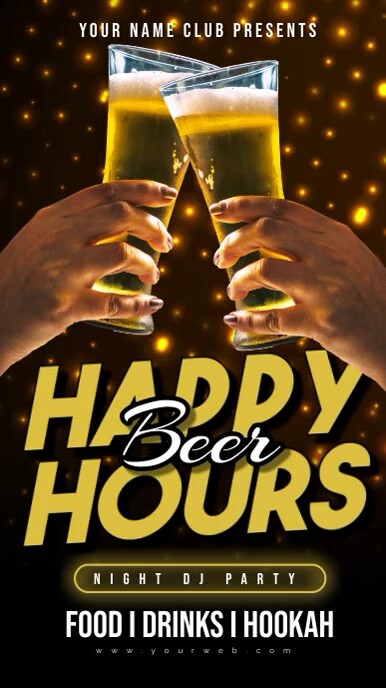 Шаблон Happy Hours Beer Night | PosterMyWall