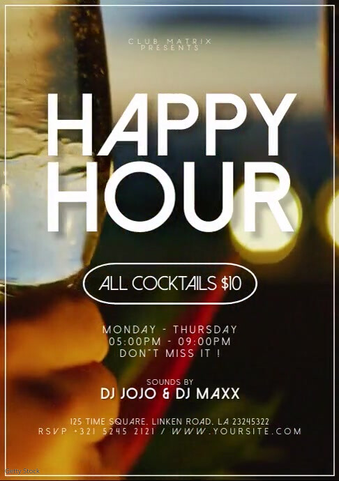HAPPY HOURS Templat | PosterMyWall