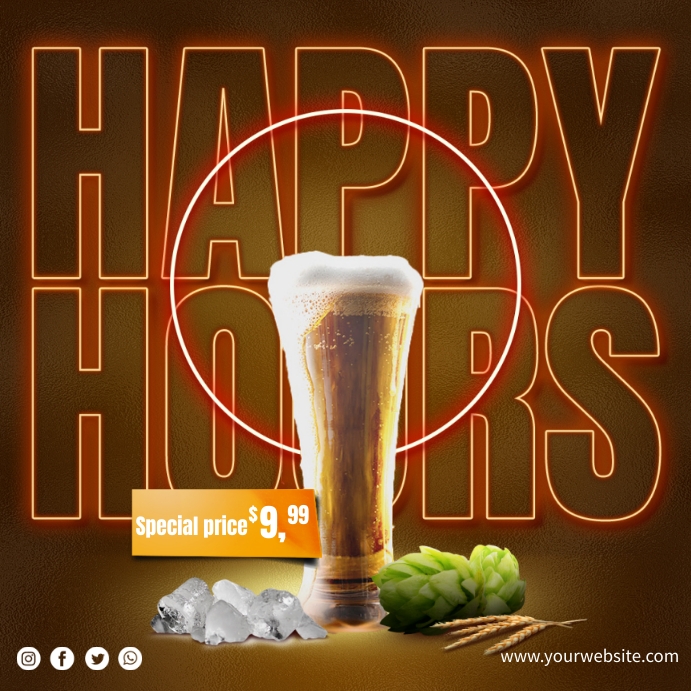 Happy Hours Flyer เทมเพลต | PosterMyWall