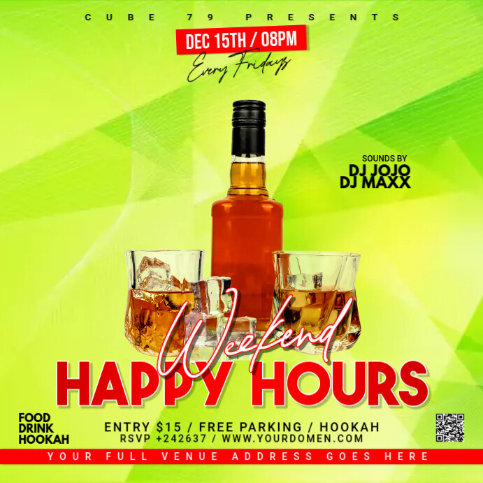 Happy hours Friday Template | PosterMyWall