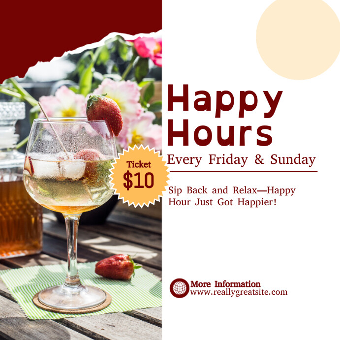 Copy of HAPPY HOURS INSTAGRAM POST | PosterMyWall