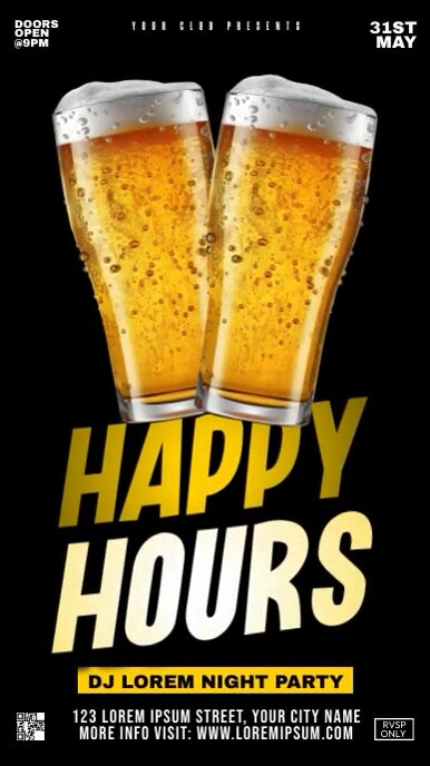 Happy Hours Night Template | PosterMyWall