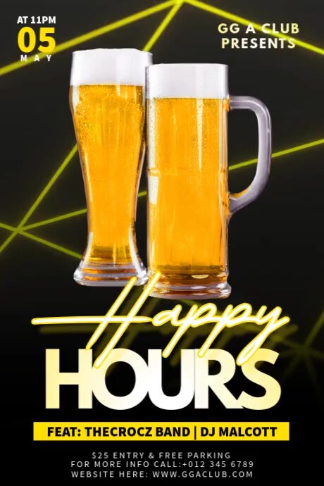 Happy Hours Night Template | PosterMyWall