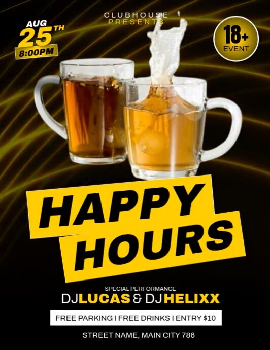 Happy Hours Night Template | PosterMyWall
