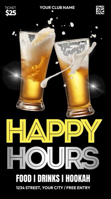 Plantilla de Happy Hours Night | PosterMyWall
