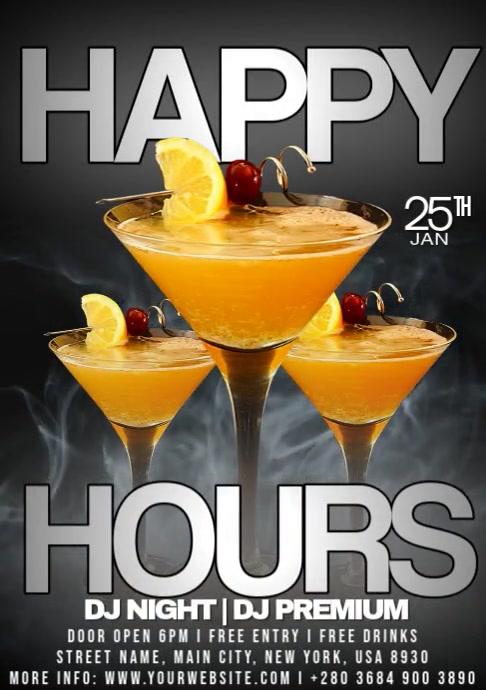 Happy hours Night Party Template | PosterMyWall