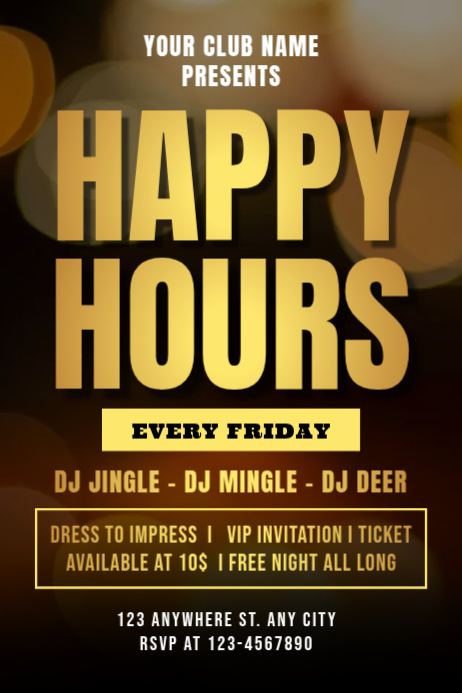 Happy Hours Poster Template | PosterMyWall