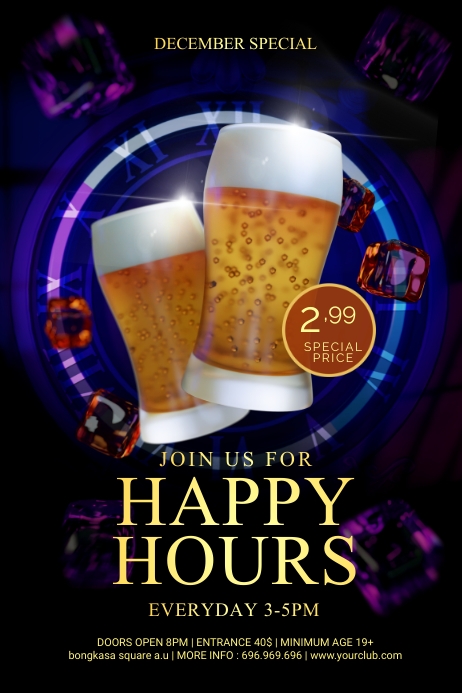 happy Hours Poster Template | PosterMyWall