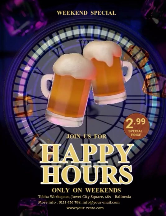 Happy Hours Video Template | PosterMyWall