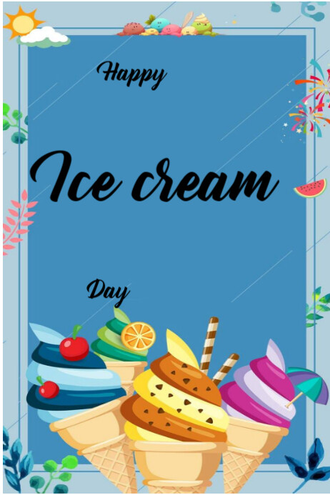 Happy Ice cream day Template | PosterMyWall