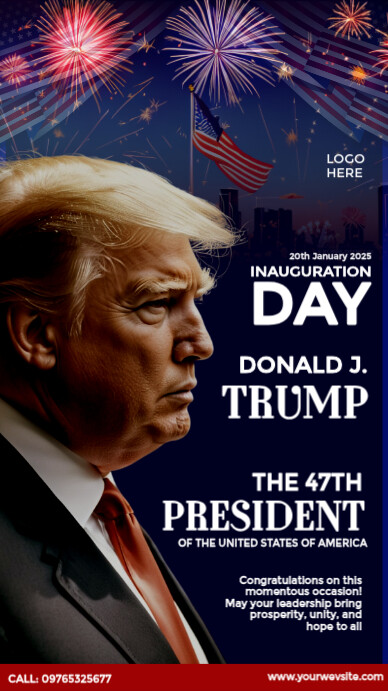 Plantilla de Happy Inauguration Day Template | PosterMyWall