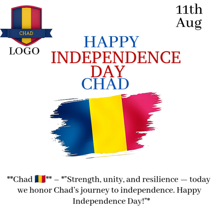 Plantilla de Happy independence day chad | PosterMyWall
