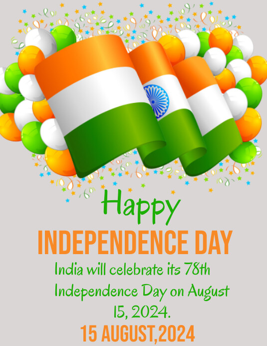 Modèle Happy Independence Day India Flyer 2024 | PosterMyWall