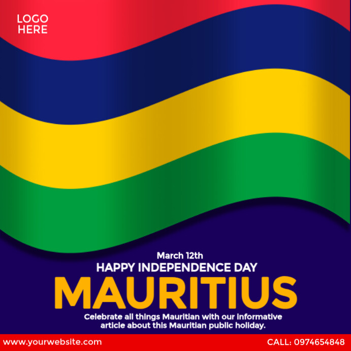 Happy Independence Day Mauritius Template | PosterMyWall