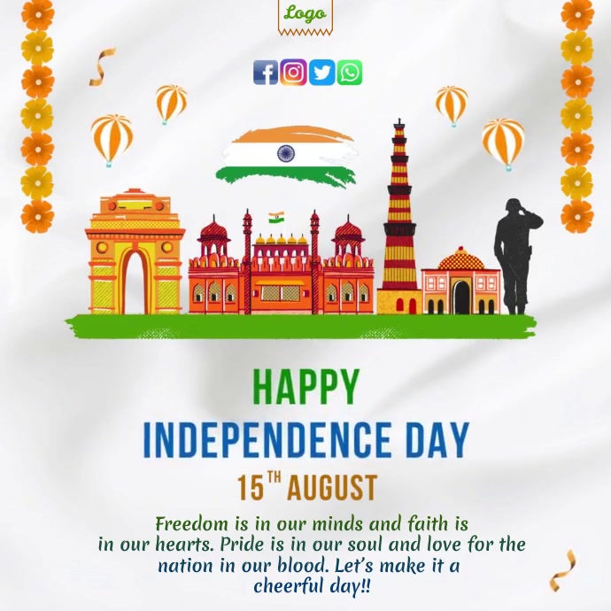 Plantilla de Happy Independence Day Template | PosterMyWall