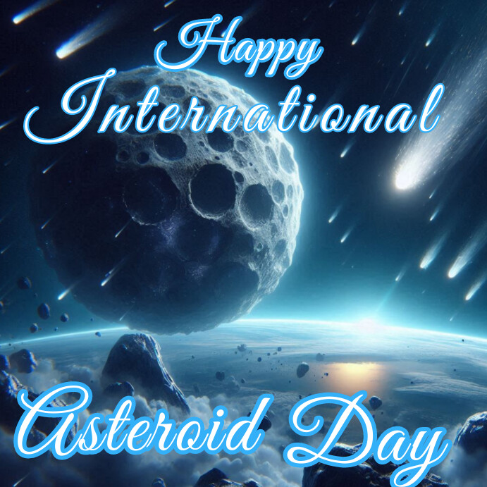 Plantilla de Happy international asteroid day template | PosterMyWall
