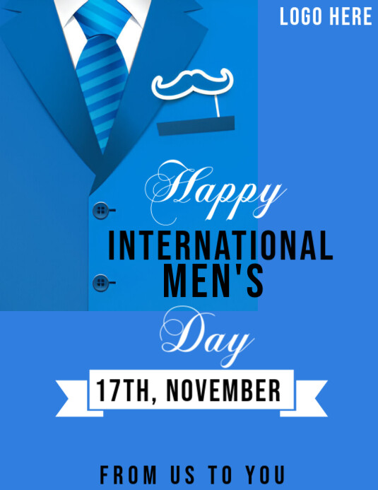 Happy international men's day poster card Template | PosterMyWall