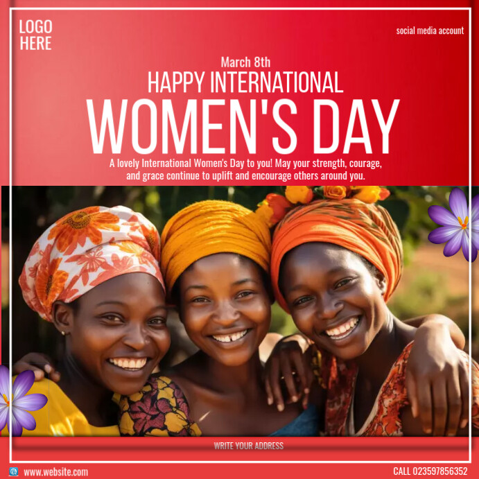 Modèle happy international women's day poster | PosterMyWall