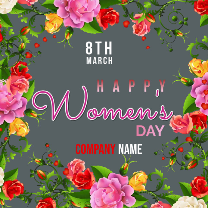 Plantilla de Feliz Día Internacional de La Mujer Poster Flyer ...