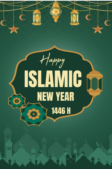 Plantilla de Happy Islamic New Year Poster Design 1446 H | PosterMyWall