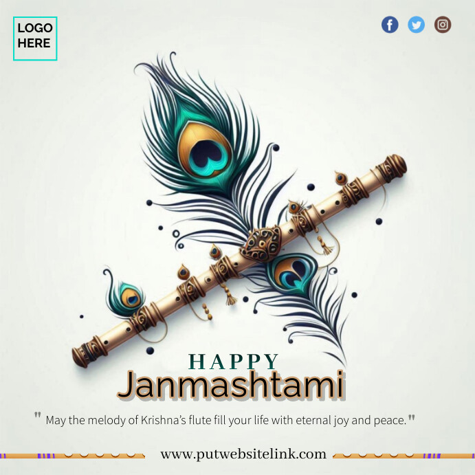Happy Janmashtami Instagram Post Template | PosterMyWall