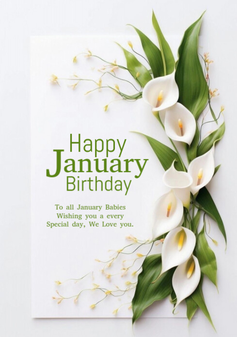 Happy January Birthday Template | PosterMyWall