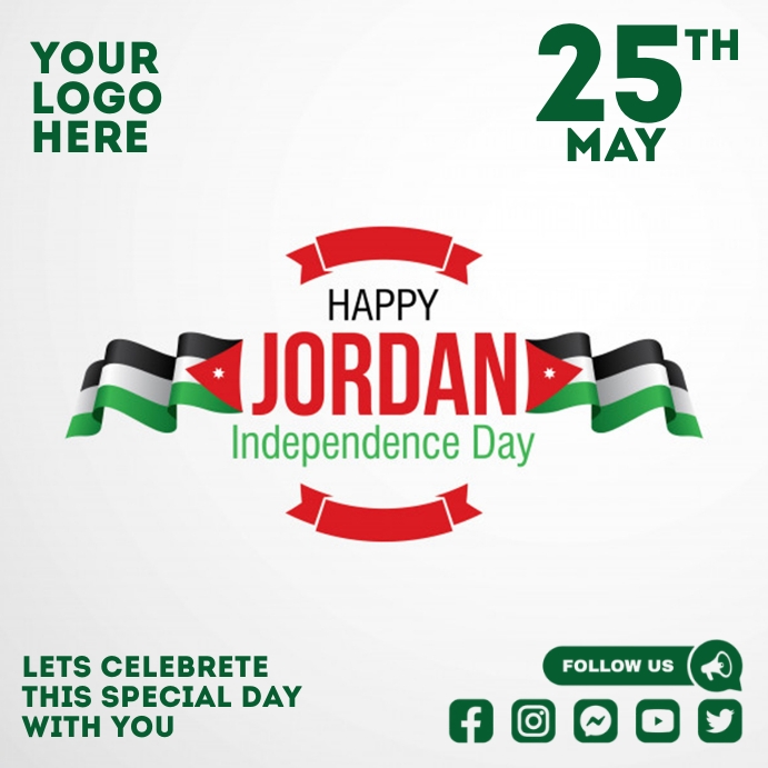 Happy Jordan Independence Day Template | PosterMyWall