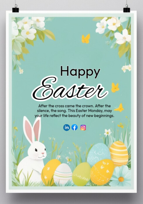 Happy joyful business easter card Template | PosterMyWall