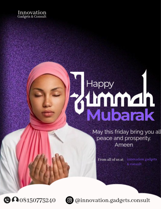 Happy Jummah Mubarak Greeting Template | PosterMyWall