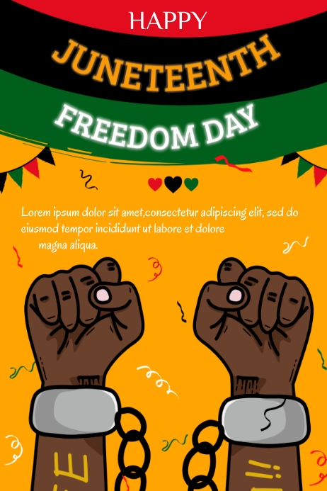 Happy JUNETEENTH freedom day Poster Design Template | PosterMyWall