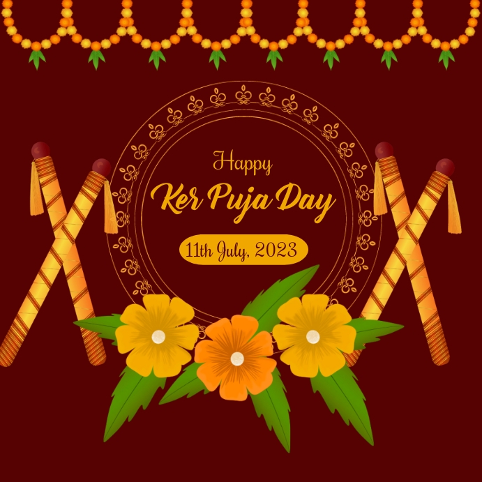 Copy of Happy ker puja day,ker puja celebration | PosterMyWall