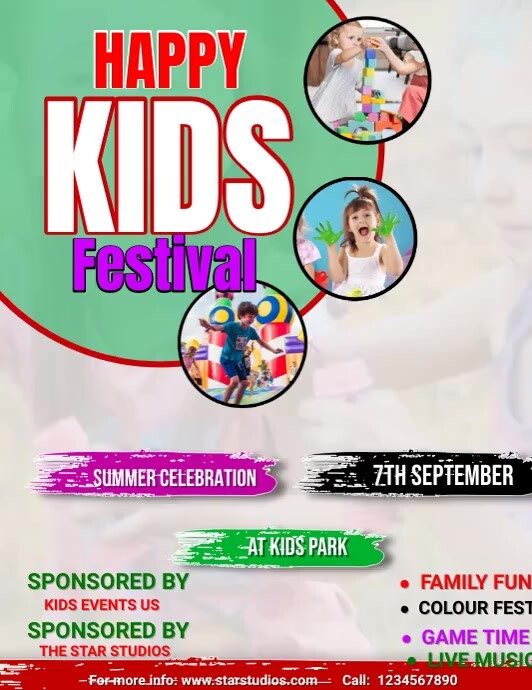 Plantilla de happy kids festival flyers | PosterMyWall