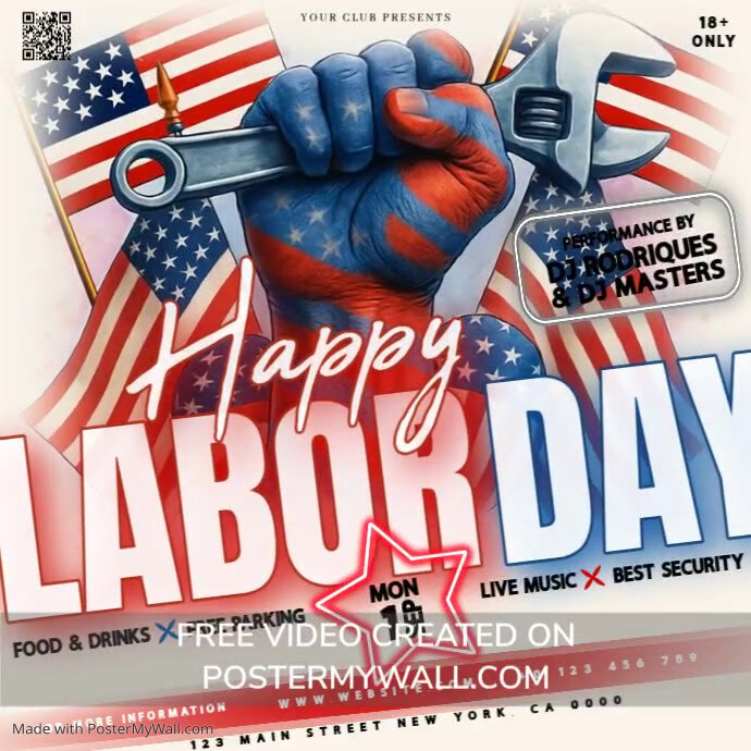 Happy Labor Day club party event design template | PosterMyWall