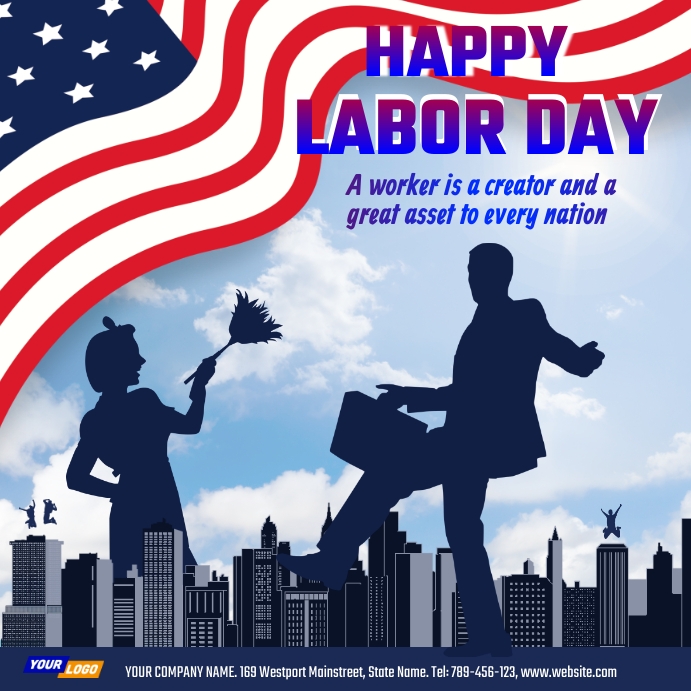 Happy Labor Day greeting card (1) Template | PosterMyWall