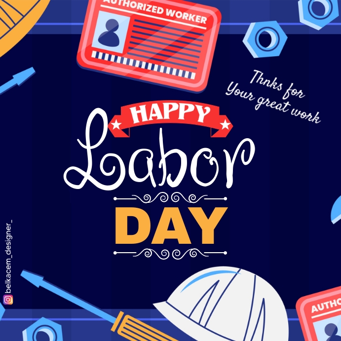 happy labor day instagram post Template | PosterMyWall