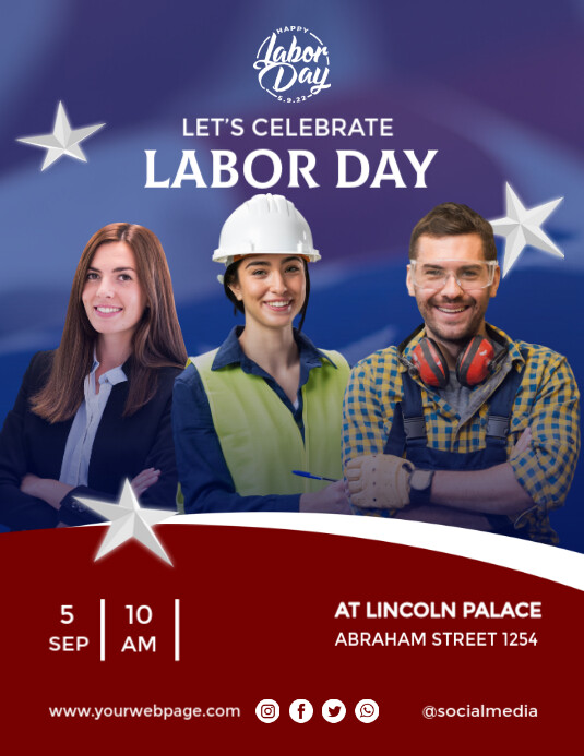 Copy of Happy labor day invitation template | PosterMyWall