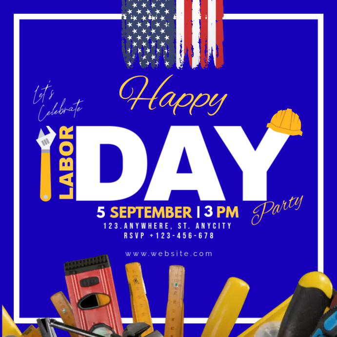 HAPPY LABOR DAY PARTY Template | PosterMyWall