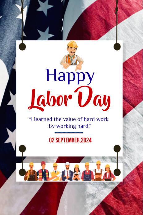 Happy Labor Day Poster Design 2024 Template | PosterMyWall