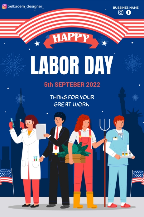 happy labor day poster template | PosterMyWall