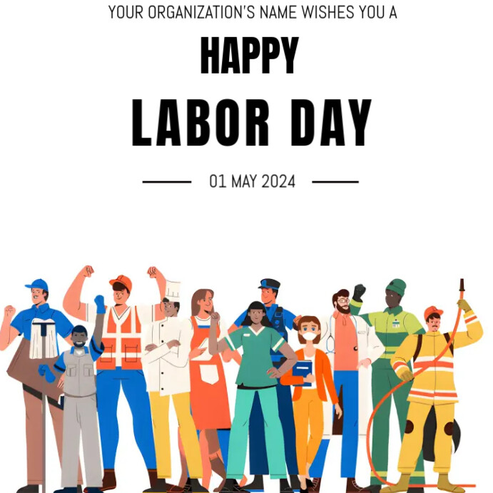 Happy Labour day worker's day card template | PosterMyWall