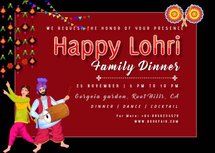 Lohri invite template free download | PosterMyWall