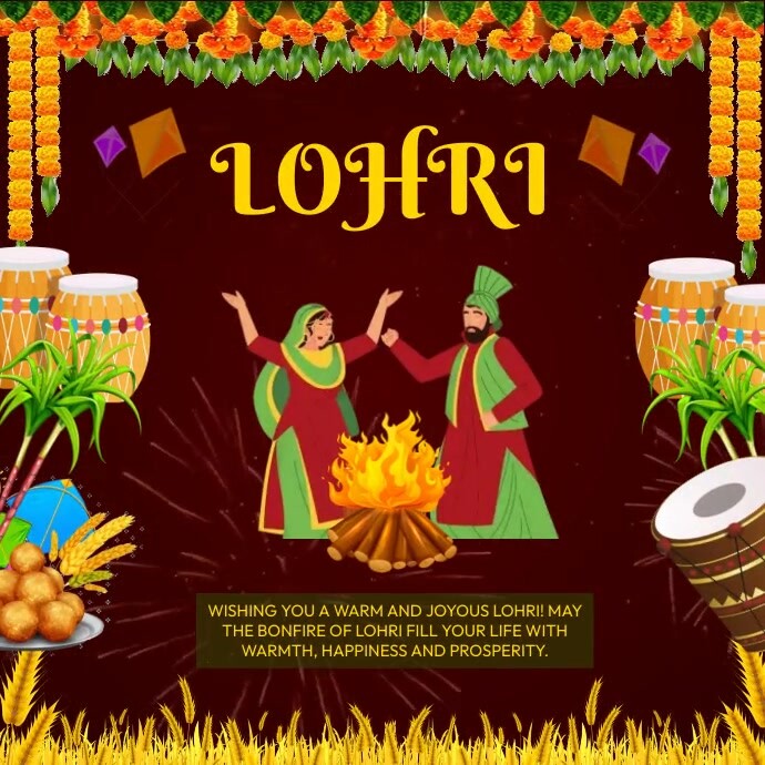 Happy Lohri Instagram Post Template | PosterMyWall