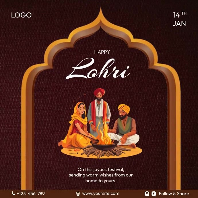 Happy Lohri Instagram Wishes Template | PosterMyWall