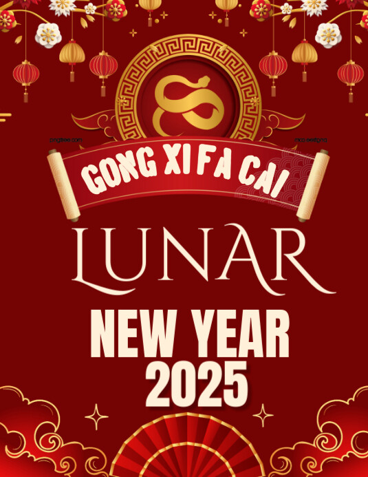 Happy LUNAR Chinese New Year 2025 Template | PosterMyWall