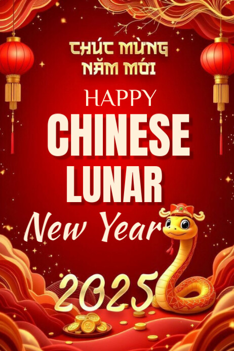 Happy LUNAR Chinese New Year 2025 Template | PosterMyWall