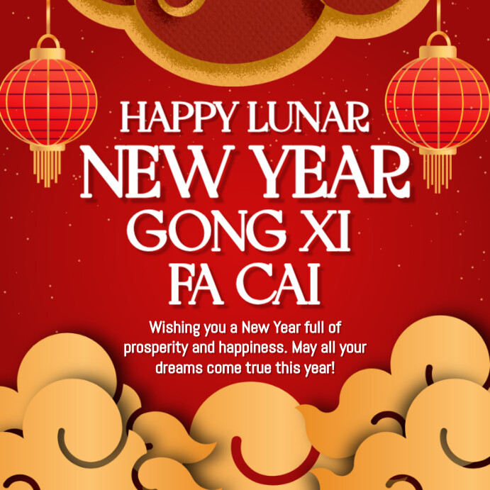 Happy Lunar Chinese New Year Template | PosterMyWall