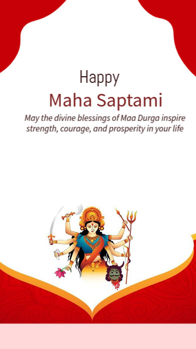 happy maha saptami Template | PosterMyWall