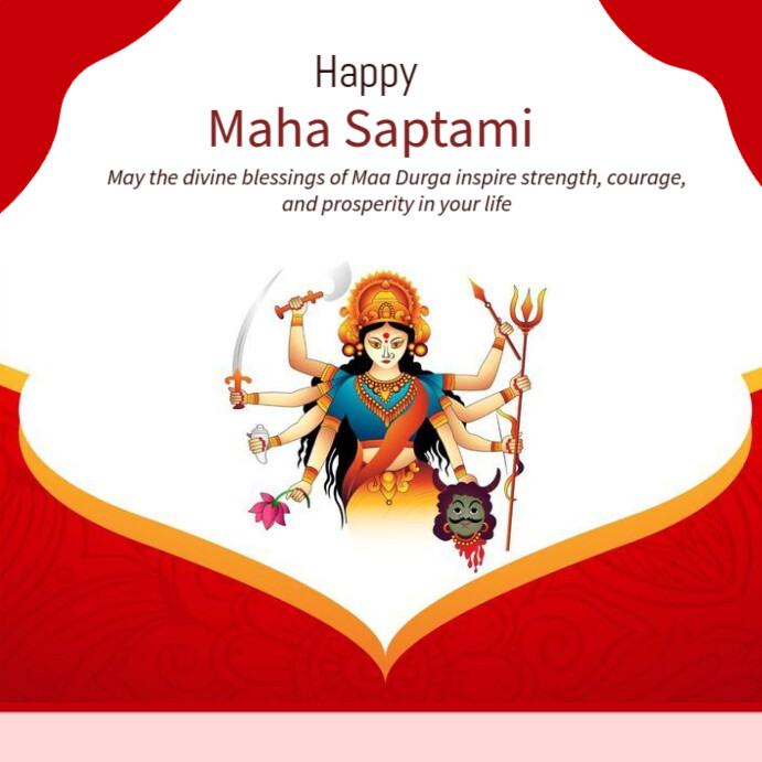 happy maha saptami Template | PosterMyWall