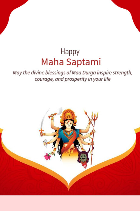 happy maha saptami Template | PosterMyWall